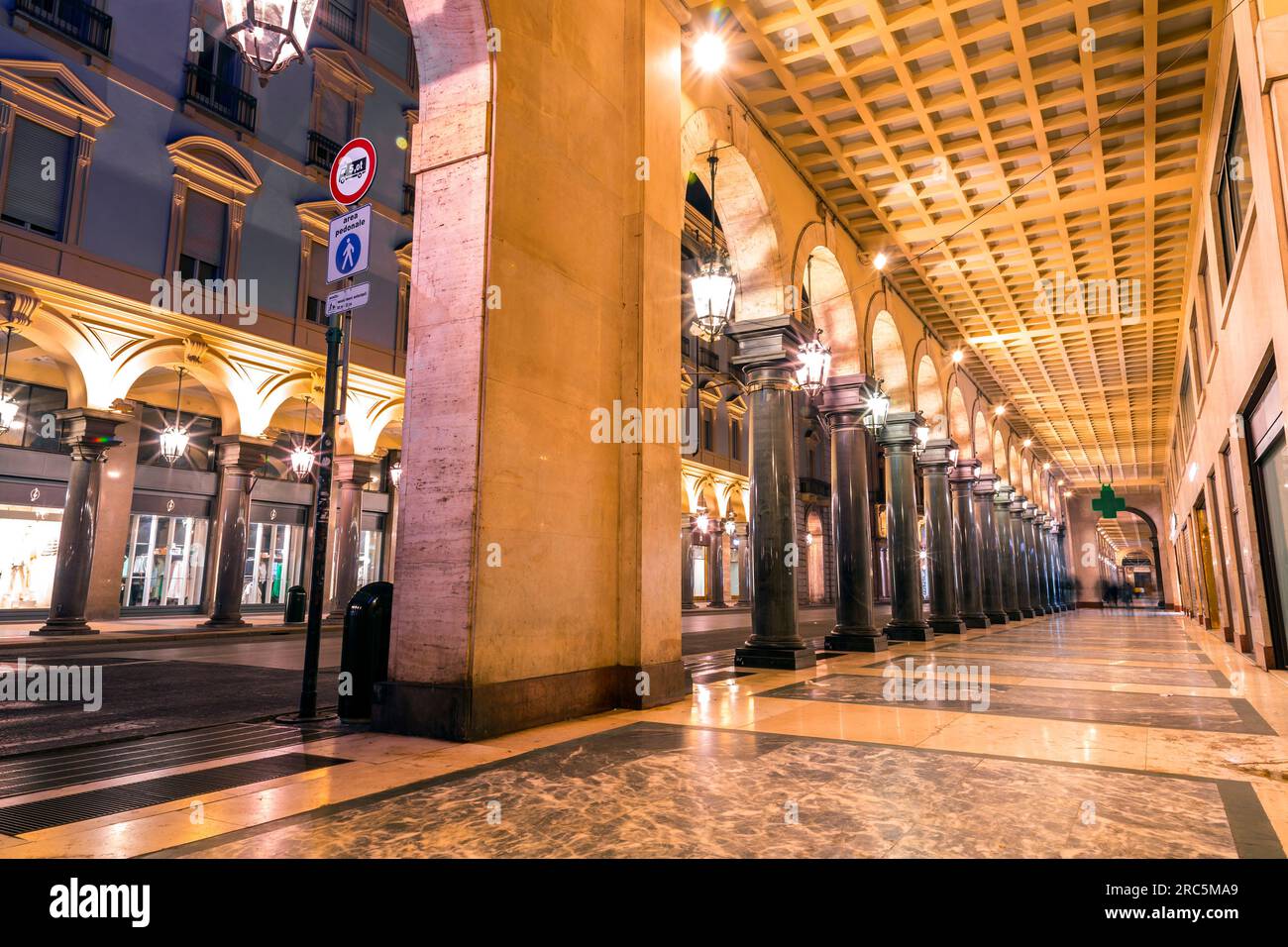 Turin, Italy - March 27, 2022: Via Roma is a vital artery and a luxury ...