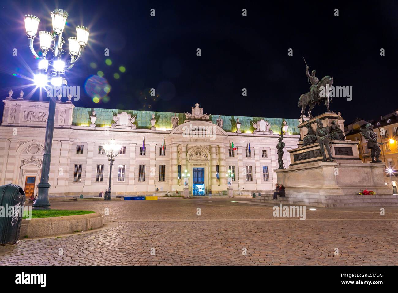 Night piazza carlo alberto hi-res stock photography and images - Alamy