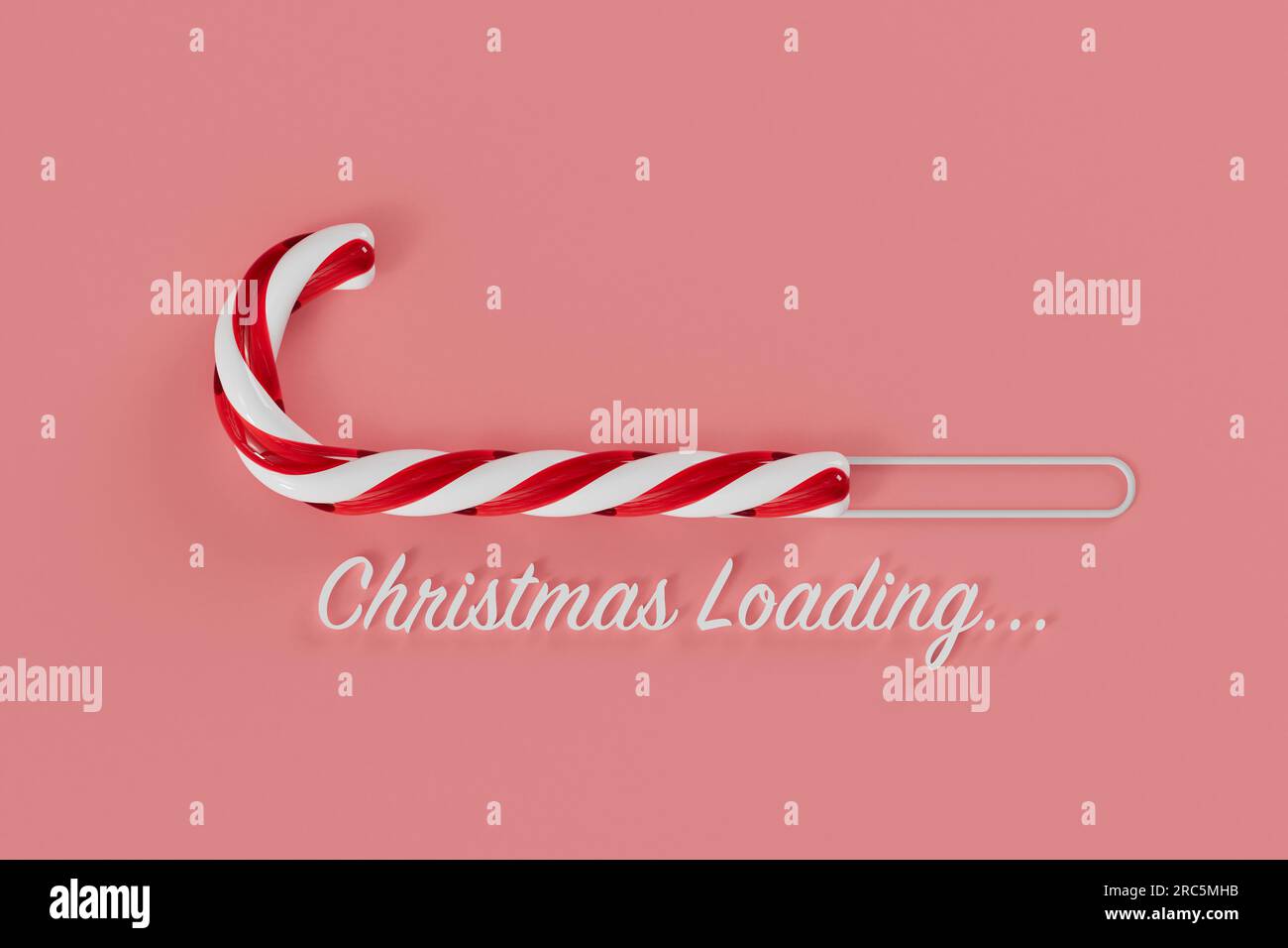 Christmas loading bar made with red and white candy cane sweet. 3D ...