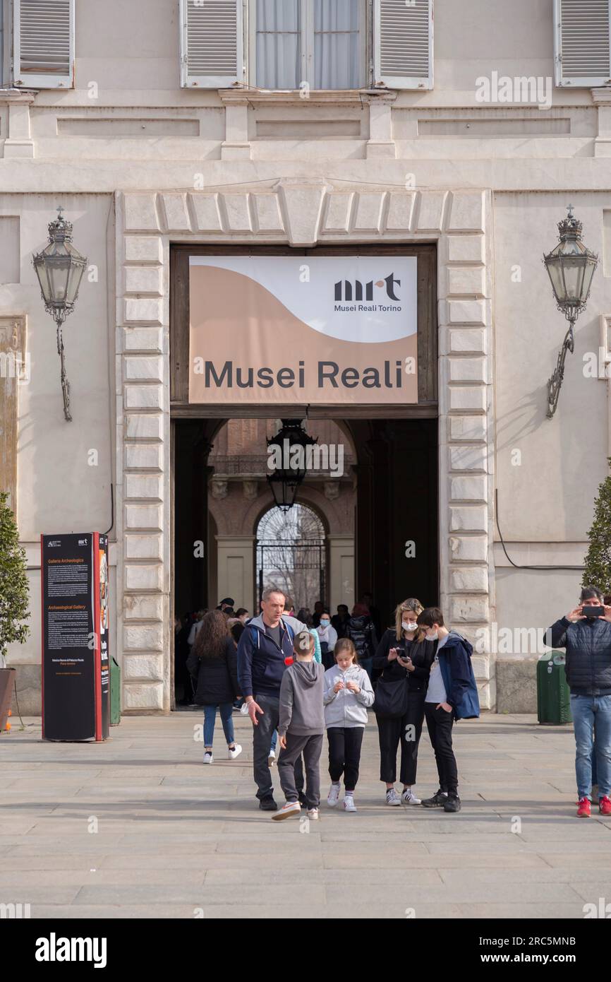 Turin, Italy - March 27, 2022: The museum complex of the Royal Museums ...