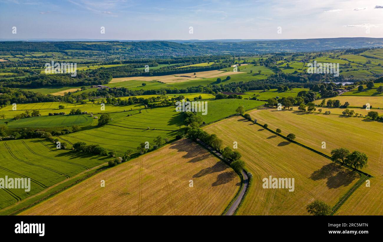 Beautiful view footage taken above The Yorkshire with a drone Stock ...