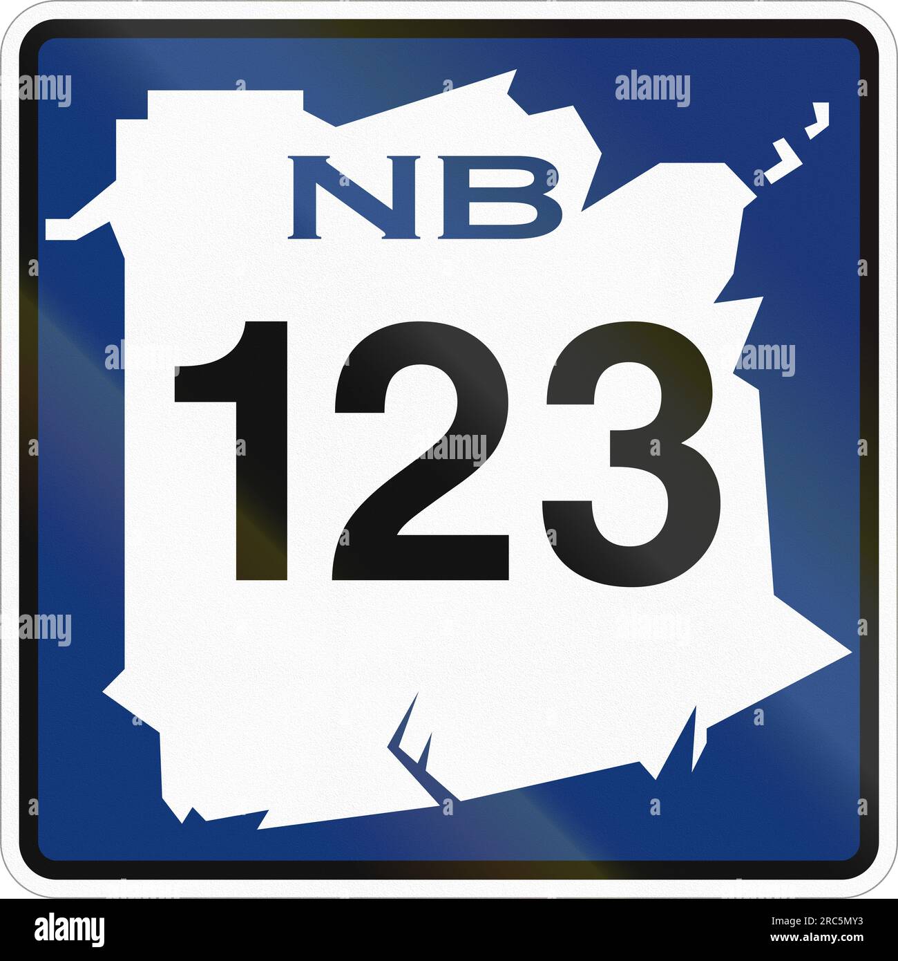 New Brunswick highway route marker for highway number 123. The sign ...