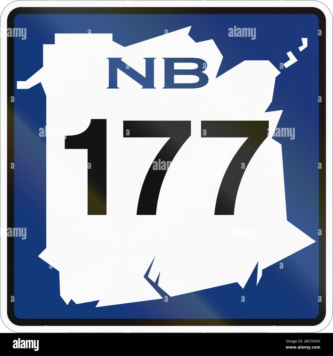 New Brunswick highway route marker for highway number 177. The sign ...