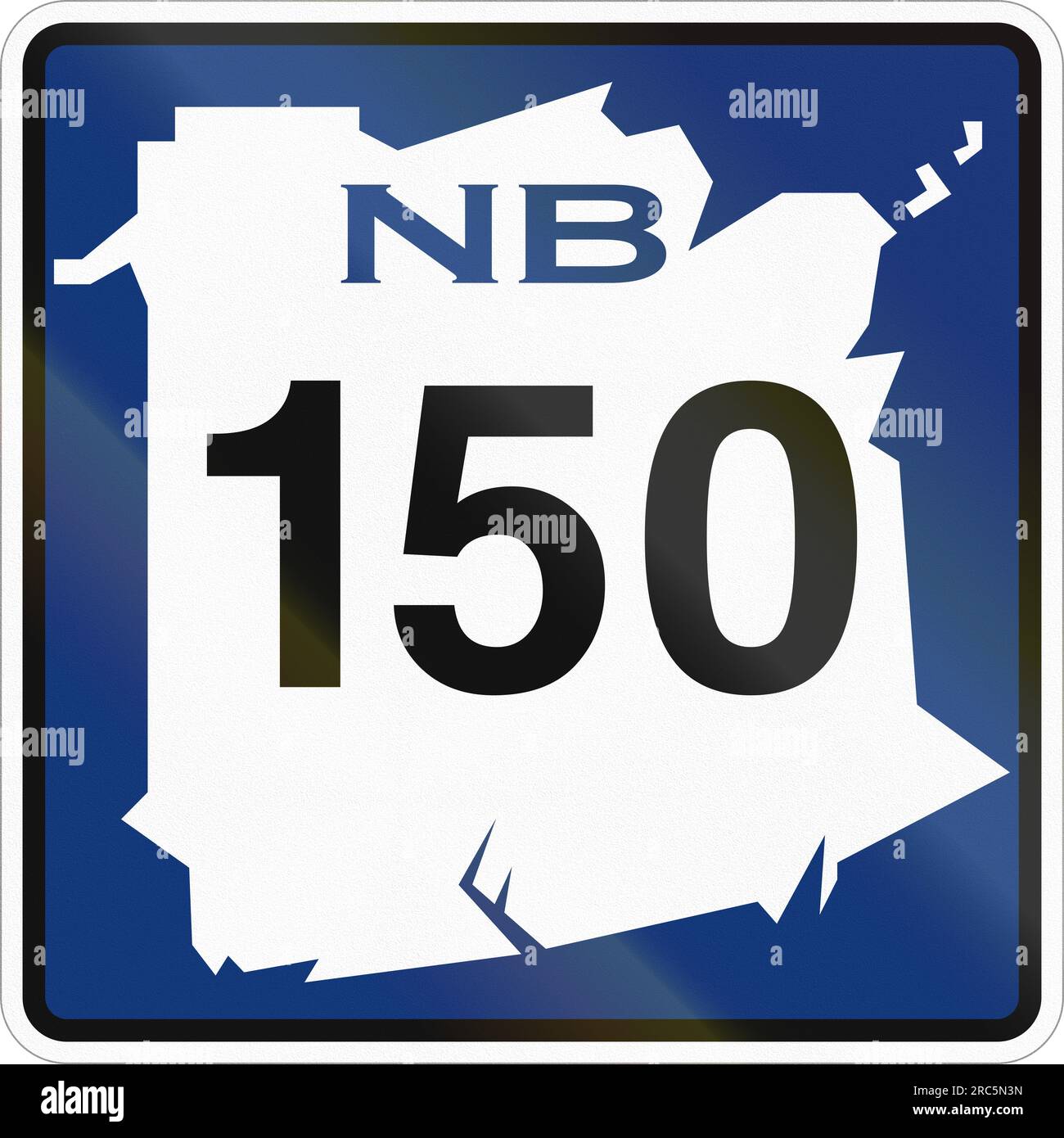 New Brunswick highway route marker for highway number 150. The sign ...