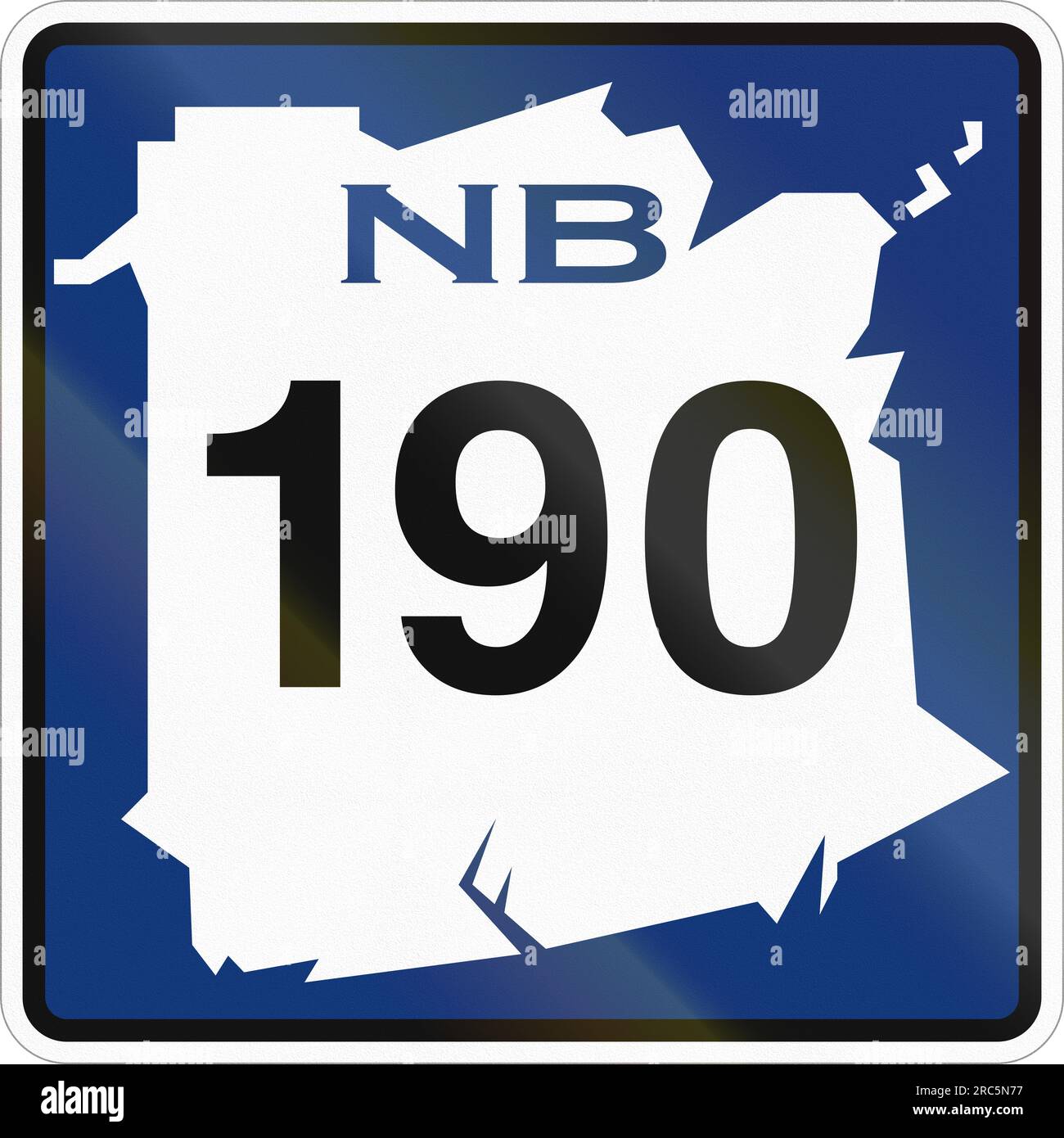 New Brunswick highway route marker for highway number 190. The sign ...