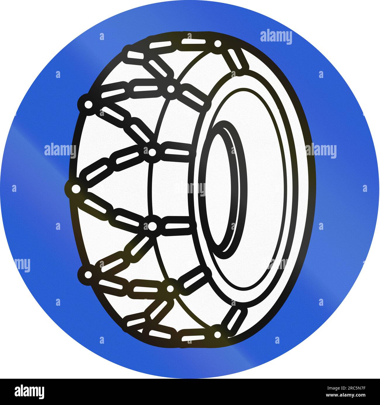 Greek traffic sign indicating that snow chains are required Stock Photo ...