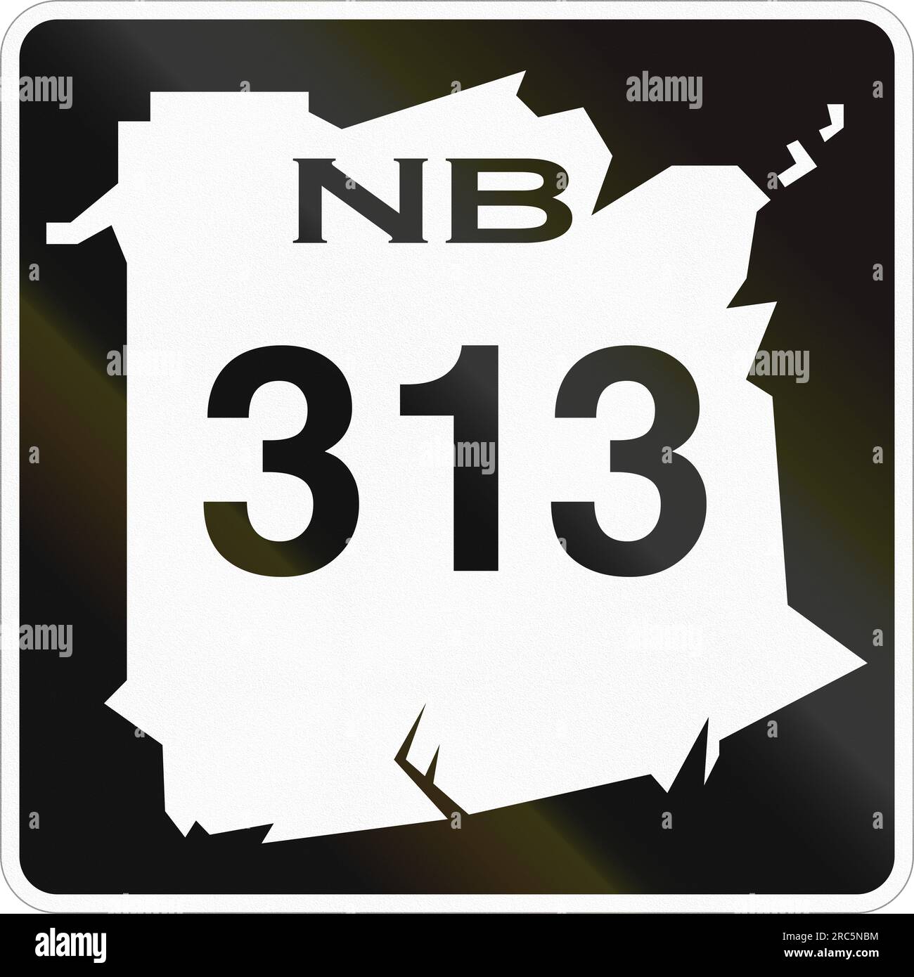New Brunswick highway route marker for highway number 313. The sign ...