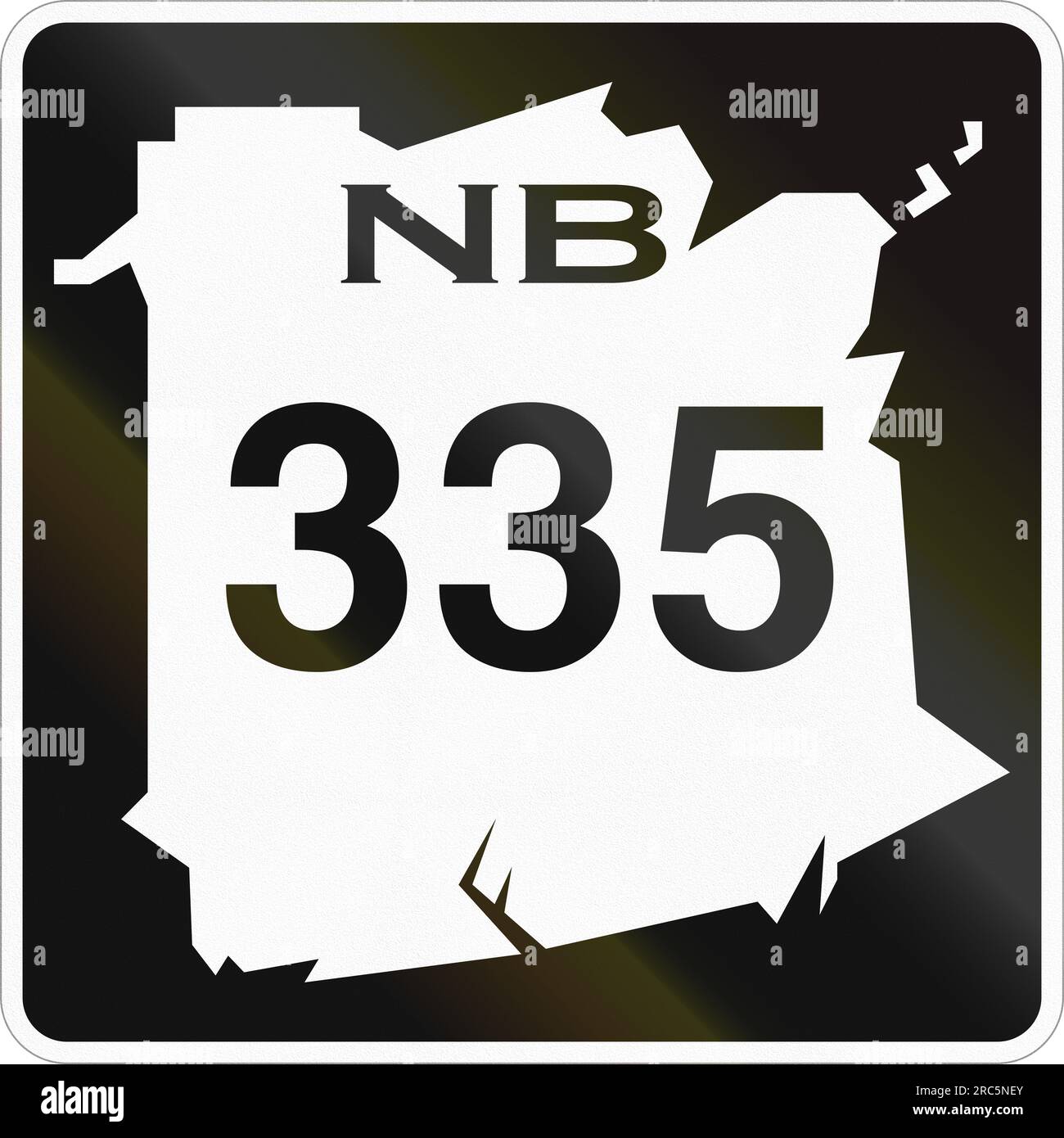 xgNew Brunswick highway route marker for highway number 335. The sign ...