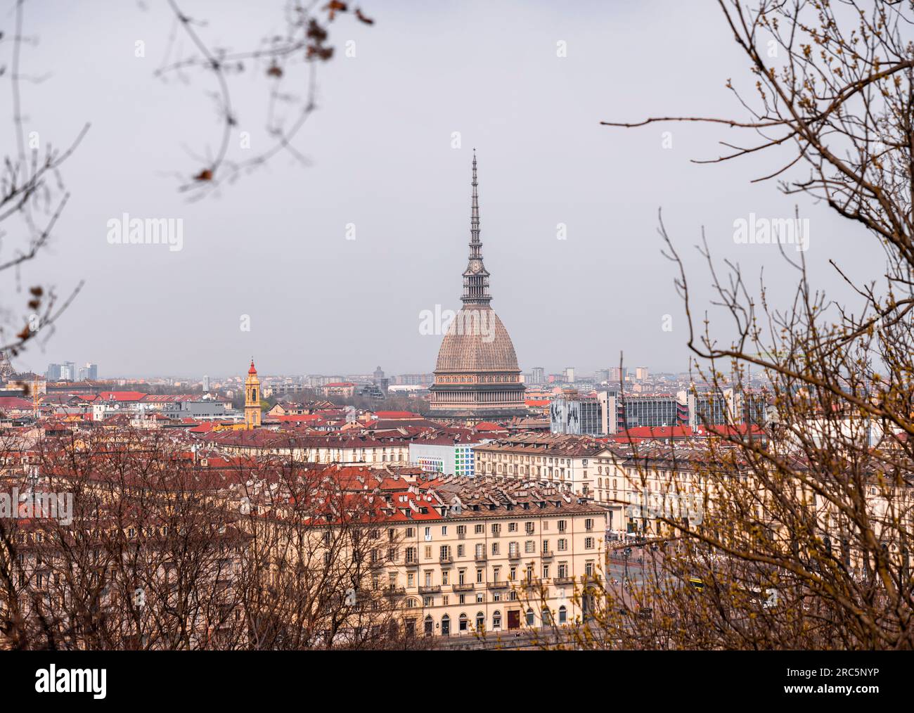 Turin, Italy - March 27, 2022: Aerial view of the Italian city of Turin ...
