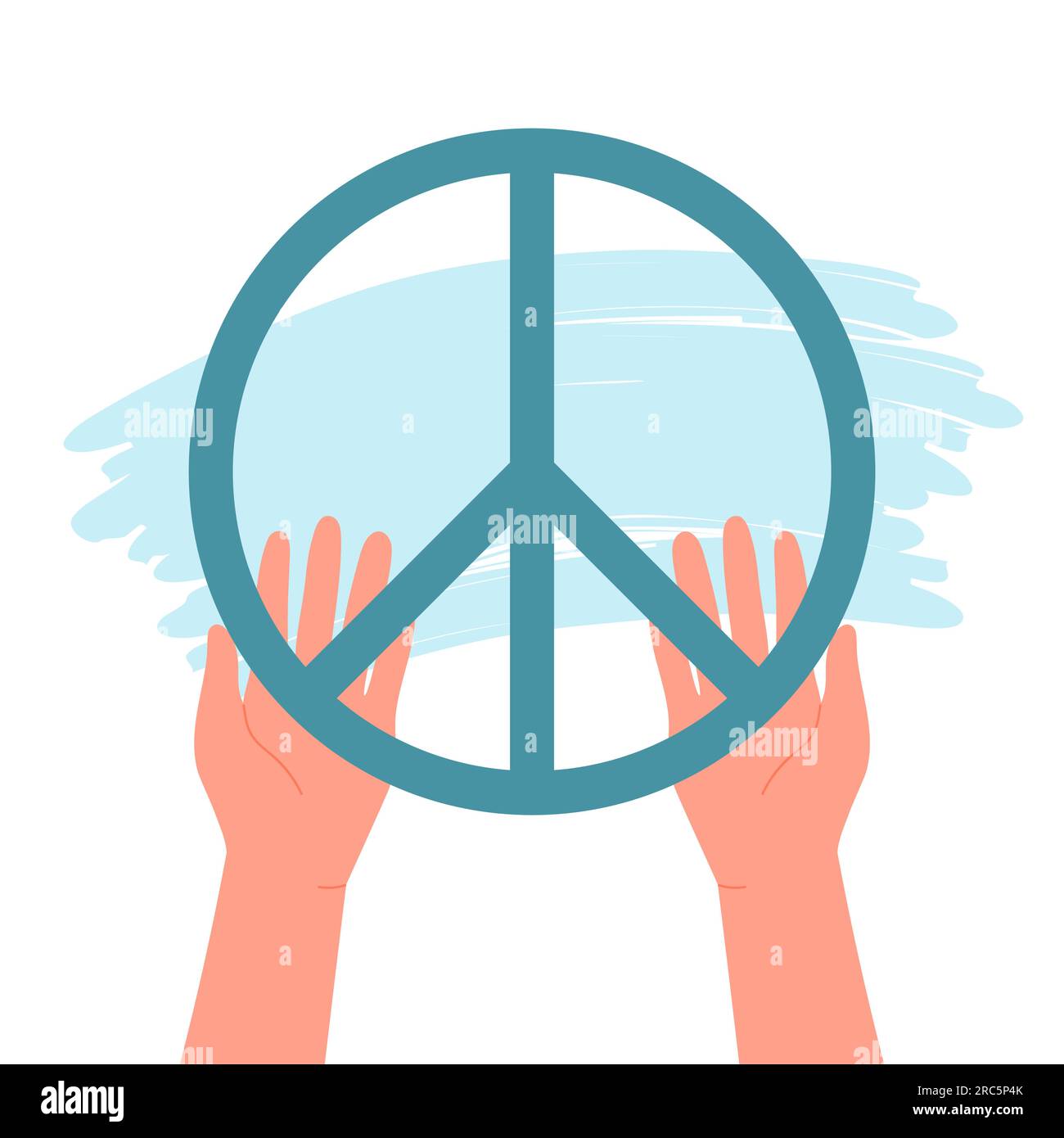 Hands holding peace symbol. Person hands giving help, support and ...