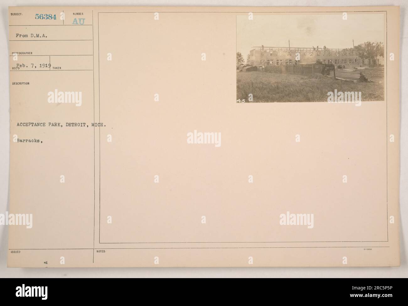 Military barracks at Acceptance Park, Detroit, Michigan. This photo was ...