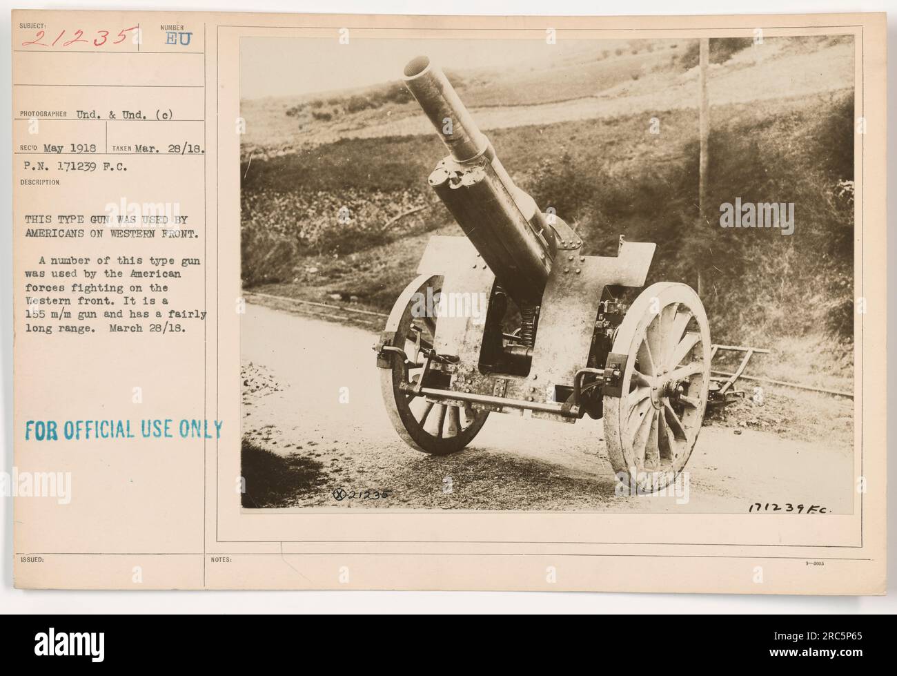 American soldiers operating a 155 m/m gun on the Western front during ...