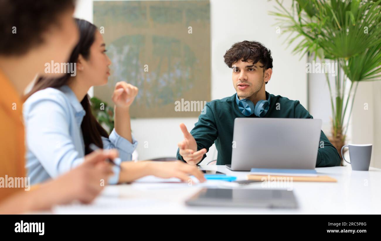 College student leader talking hi-res stock photography and images - Alamy