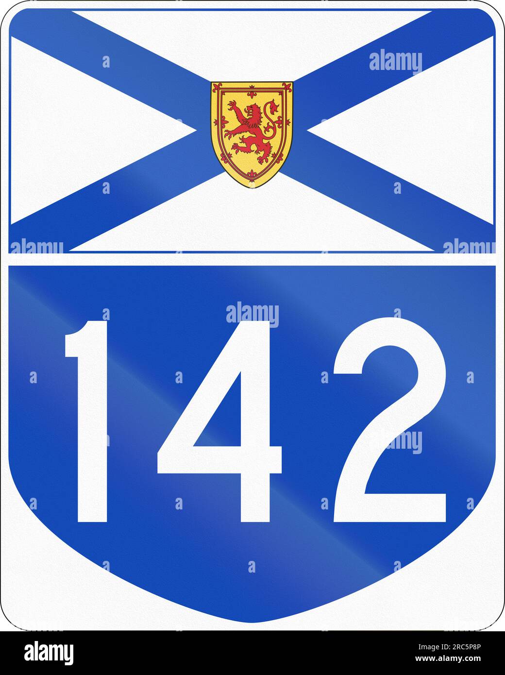 Route marker for Nova Scotia highway number 142 Stock Photo - Alamy