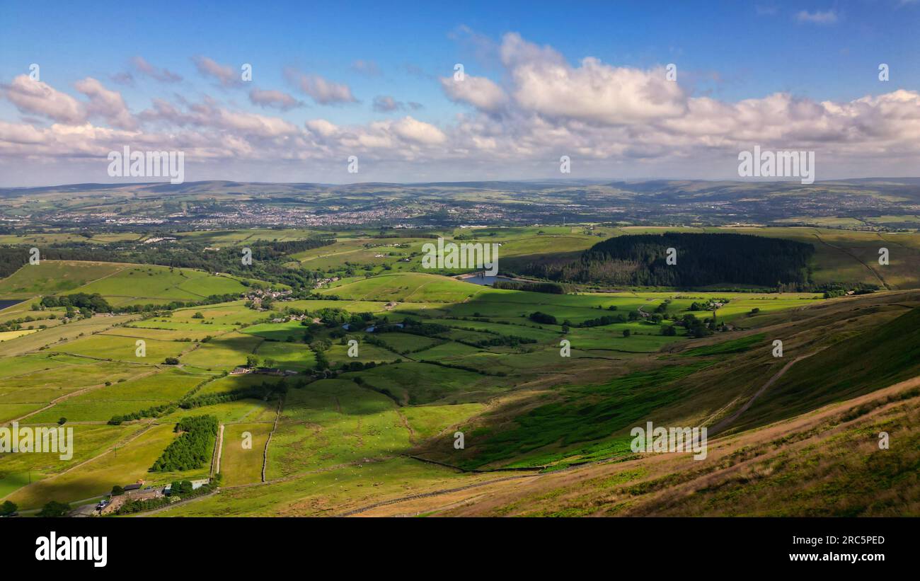 Amazing view footage taken in Pendle Hill with a drone Stock Photo - Alamy