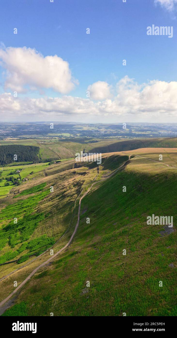 Amazing view footage taken in Pendle Hill with a drone Stock Photo - Alamy