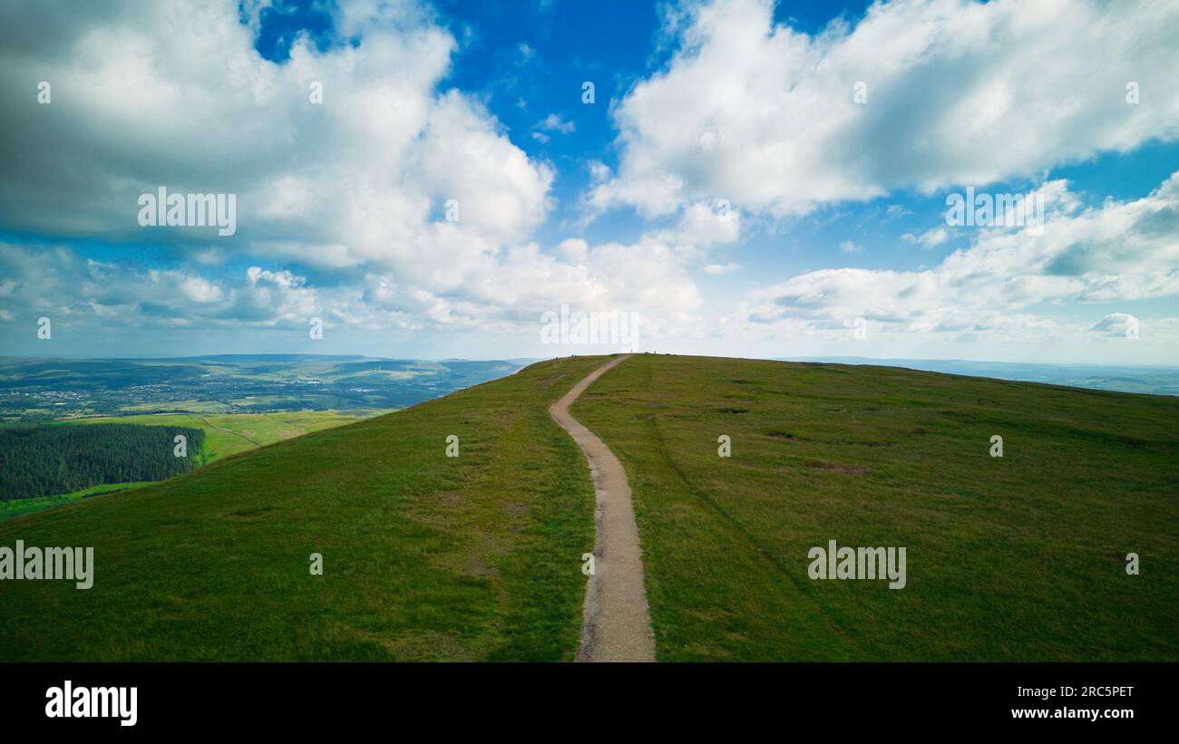 Amazing view footage taken in Pendle Hill with a drone Stock Photo - Alamy