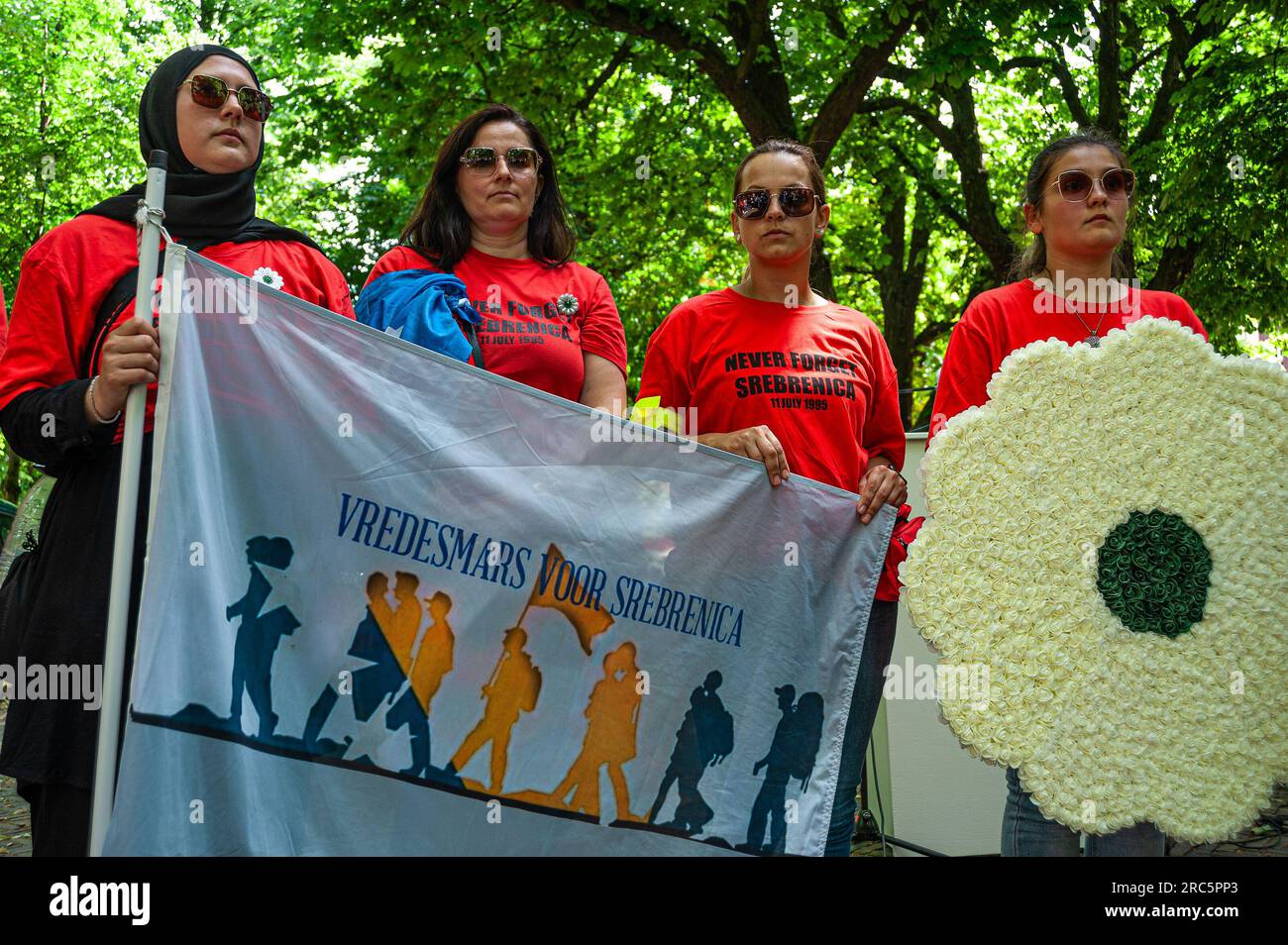July 11, 2023, The Hague, Netherlands: Mourners gathered today on the ...