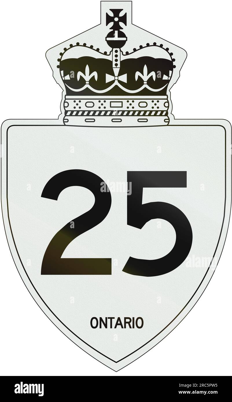 Canadian highway shield of Ontario highway number 25 Stock Photo - Alamy