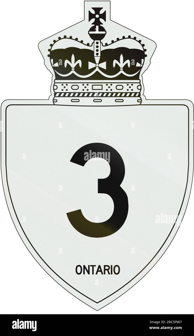 Canadian highway shield of Ontario highway number 3 Stock Photo - Alamy