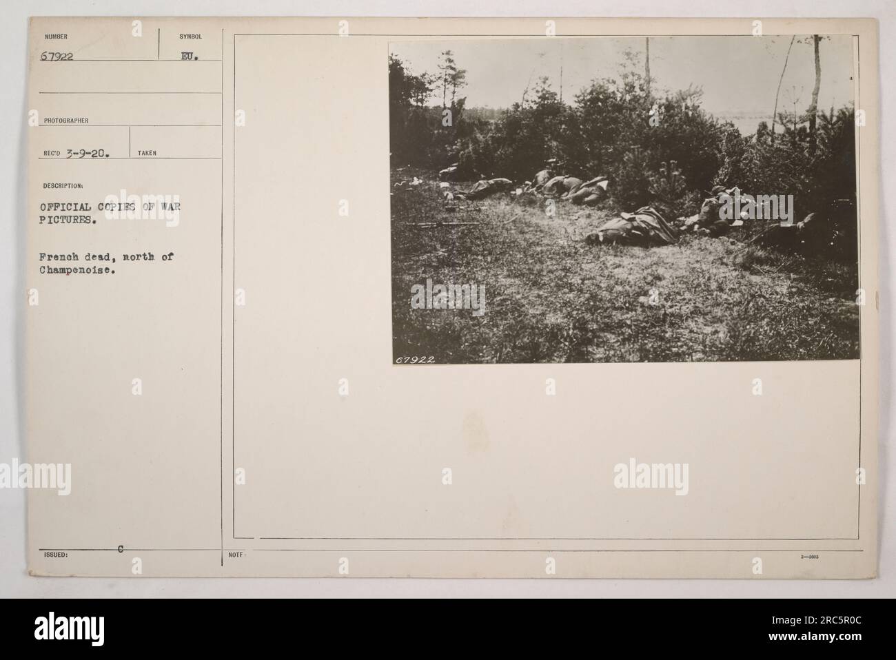 French soldiers lying dead on the ground in a battlefield north of ...