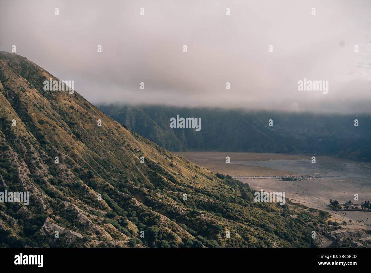 Bromo Tengger National Park in Indonesia. Semeru mountain and volcanic ...