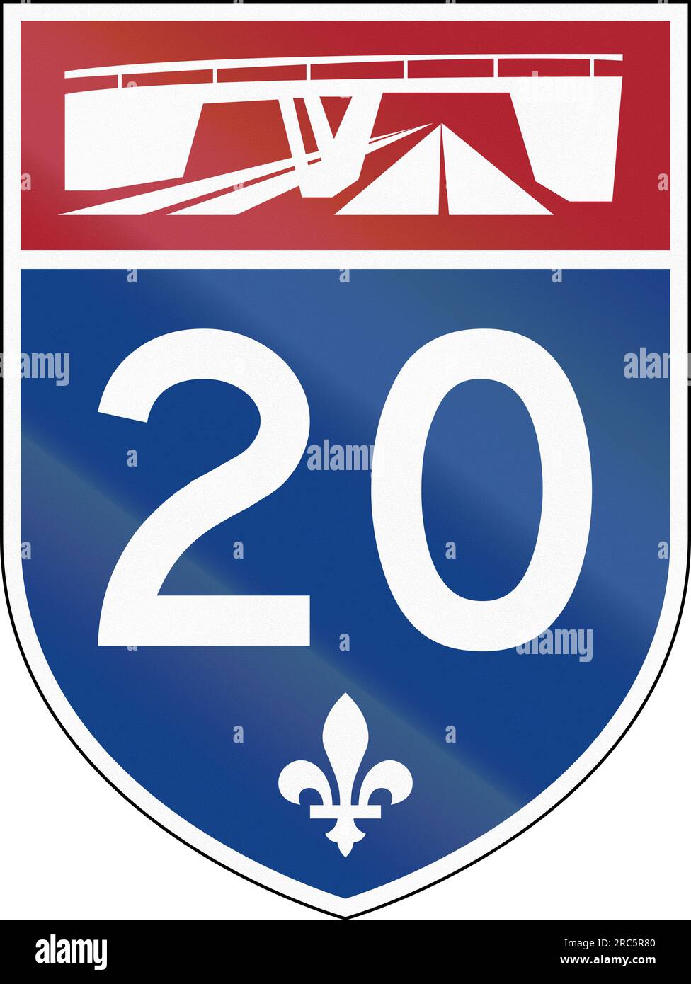 Canadian highway shield of Quebec highway number 20 Stock Photo - Alamy