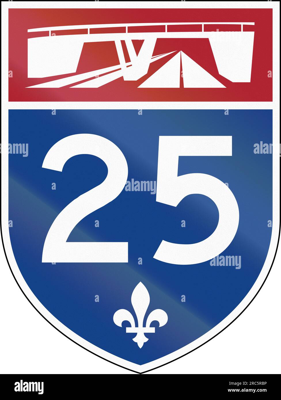 Canadian highway shield of Quebec highway number 25 Stock Photo - Alamy