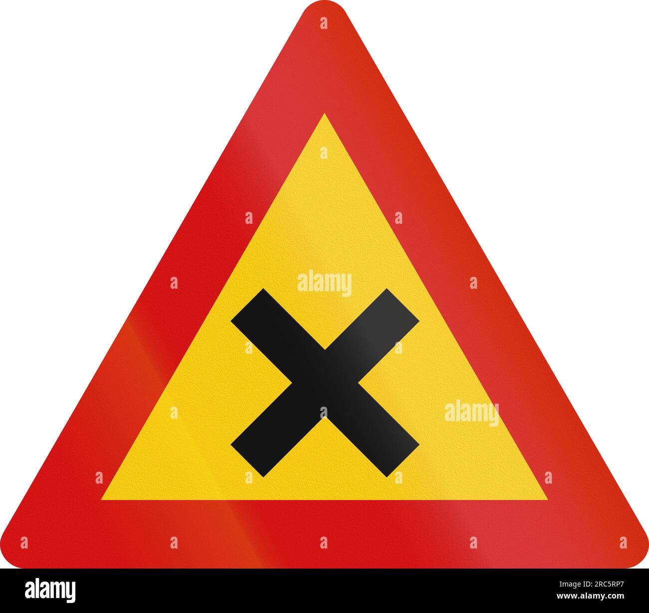 Road sign in Iceland - Crossroads with equal priority (give way to ...
