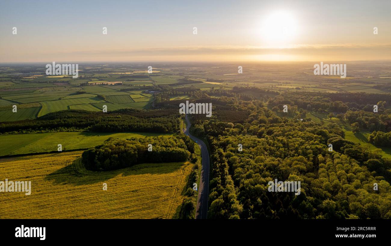 Unique aerial photo of the nature in Yorkshire Dales during the summer ...