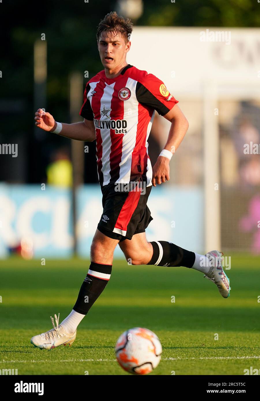 Brentford's Yegor Yarmolyuk during a friendly match at LV BET Stadium Meadow Park, Borehamwood ...