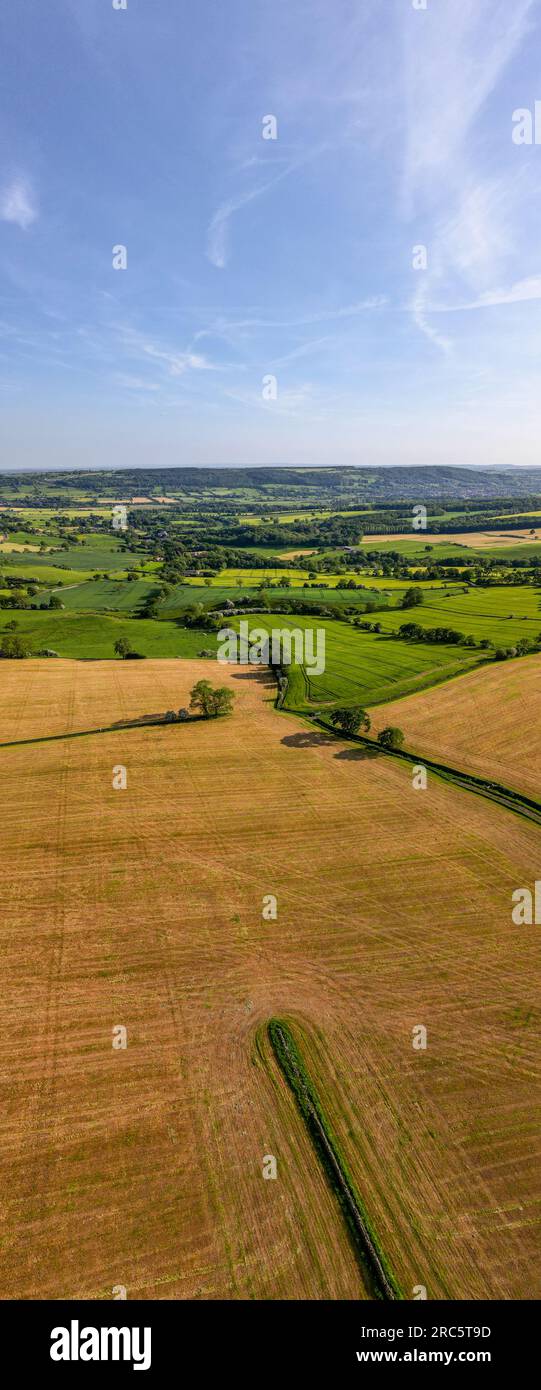 Unique aerial photo of the nature in Yorkshire Dales during the summer ...