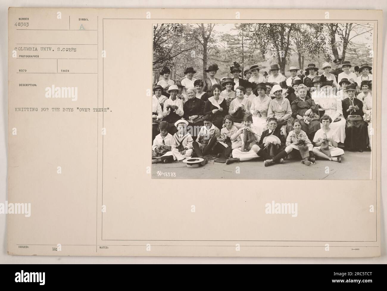 Soldiers knitting while stationed overseas during World War I. This ...