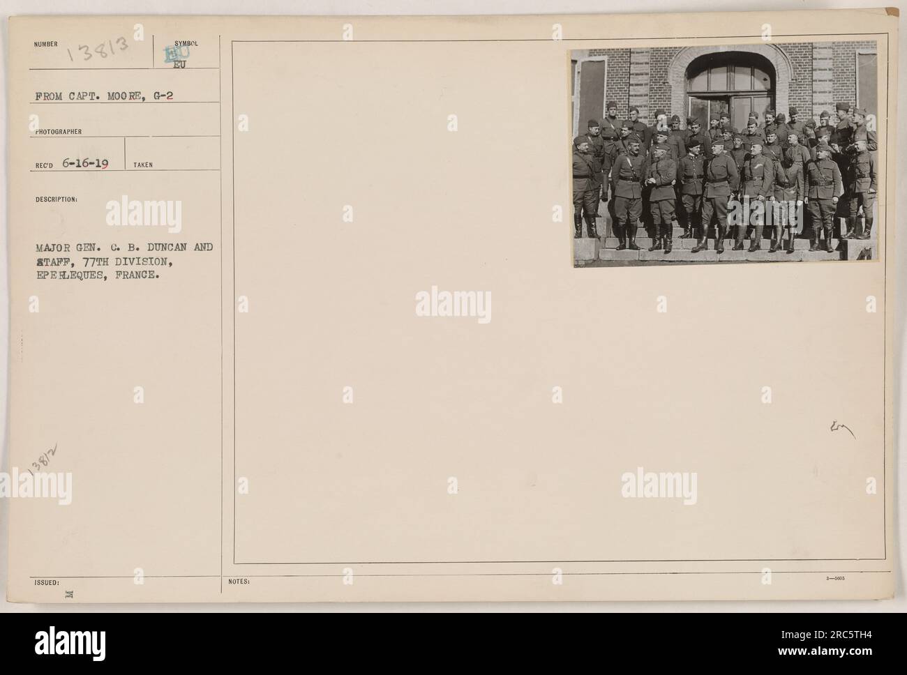 "Image depicting Major General G.B. Duncan and his staff of the 77th ...