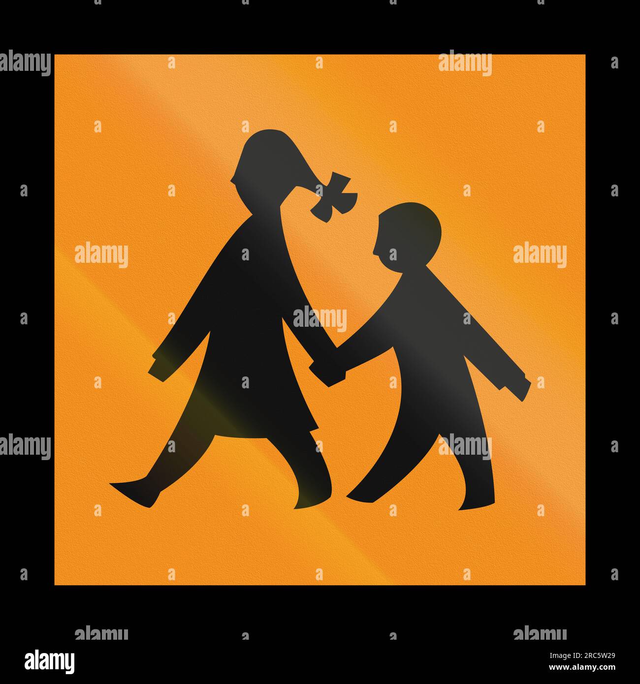 Austrian traffic sign (Old design): Schoolbus Stock Photo - Alamy