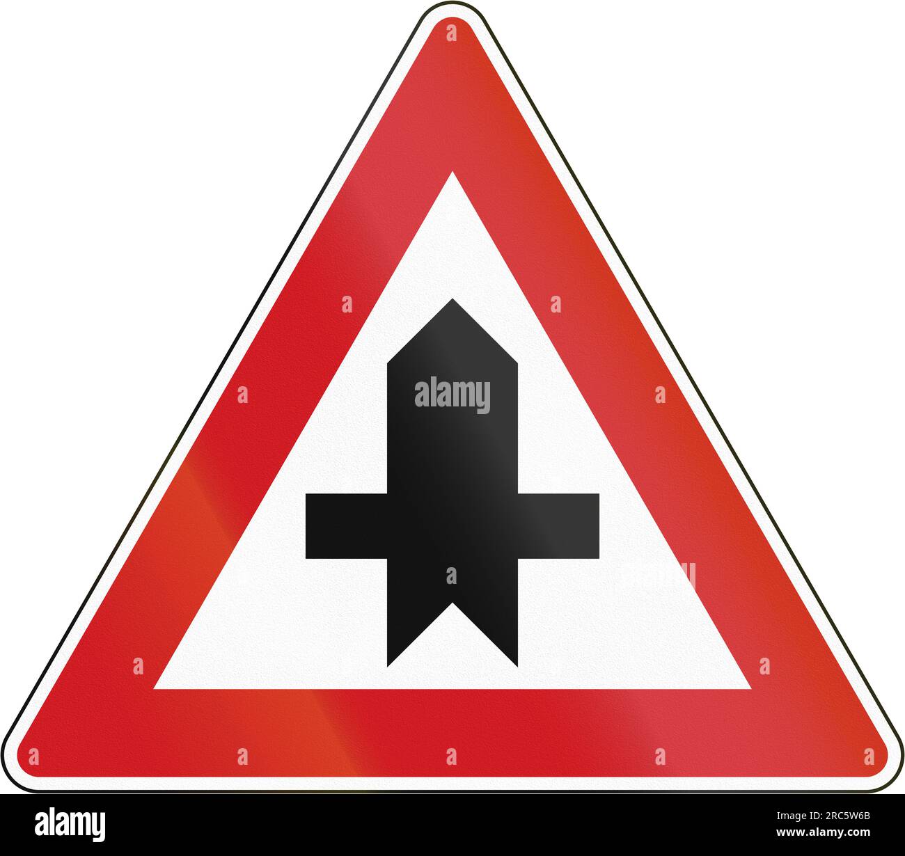 Czech traffic sign: priority at next intersection Stock Photo - Alamy