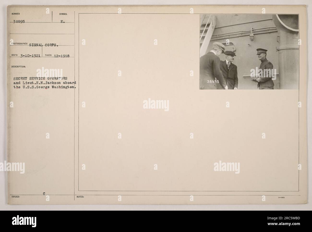 Secret Service operators and Lieutenant E.N. Jackson seen on board the ...