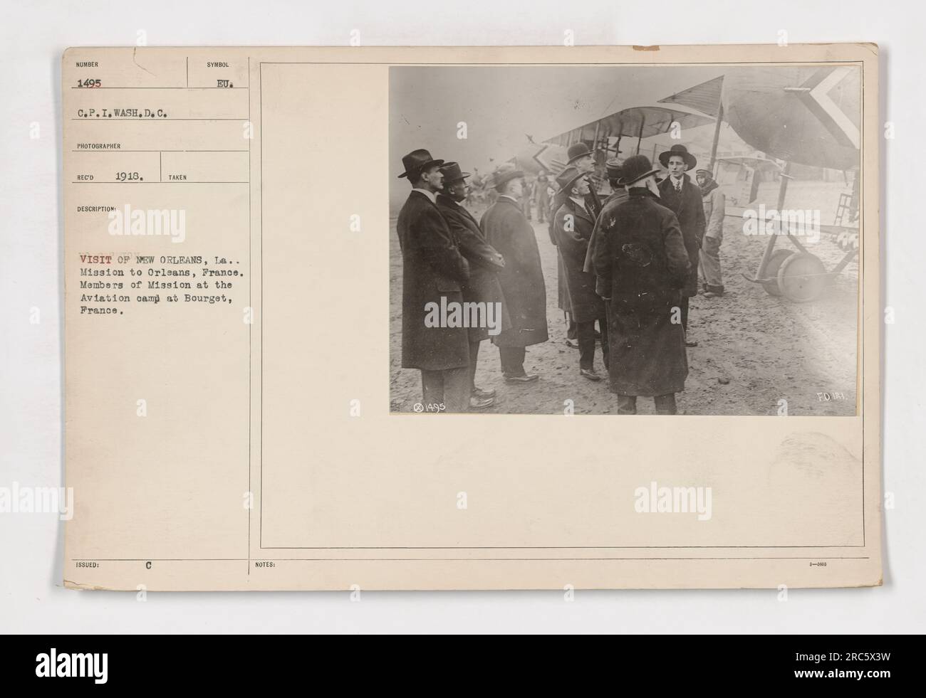 Members of the Mission at the Aviation camp at Bourget, France, in 1918 ...