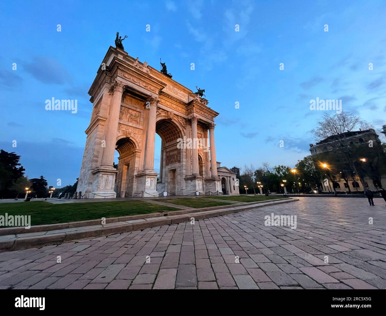 Milan, Italy - March 31 2022: Porta Sempione is a city gate of Milan ...