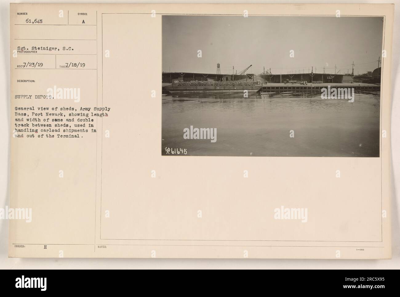 General view of sheds at the Army Supply Base, Port Newark, showing the ...