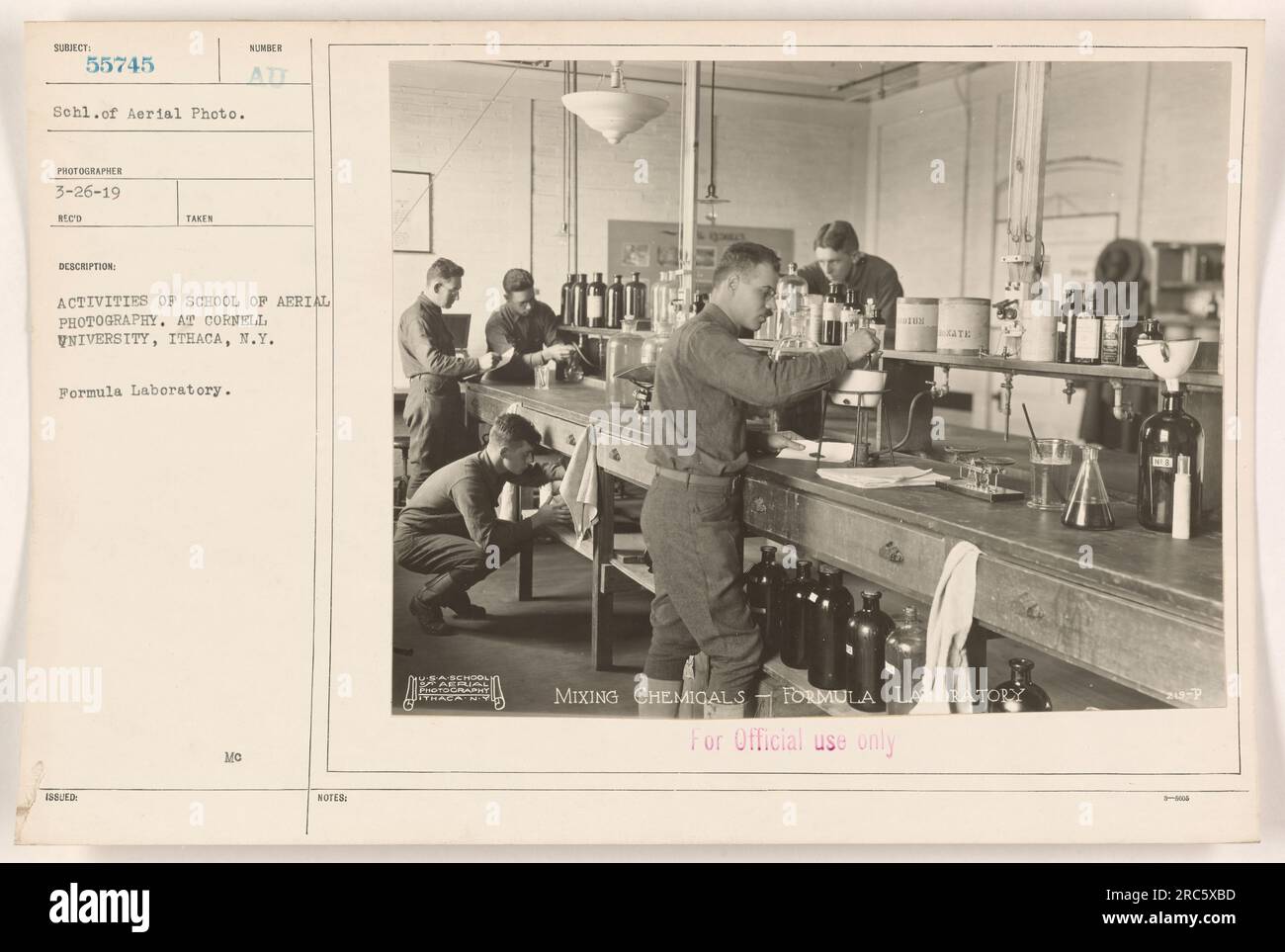 Image depicts a formula laboratory at the School of Aerial Photography ...
