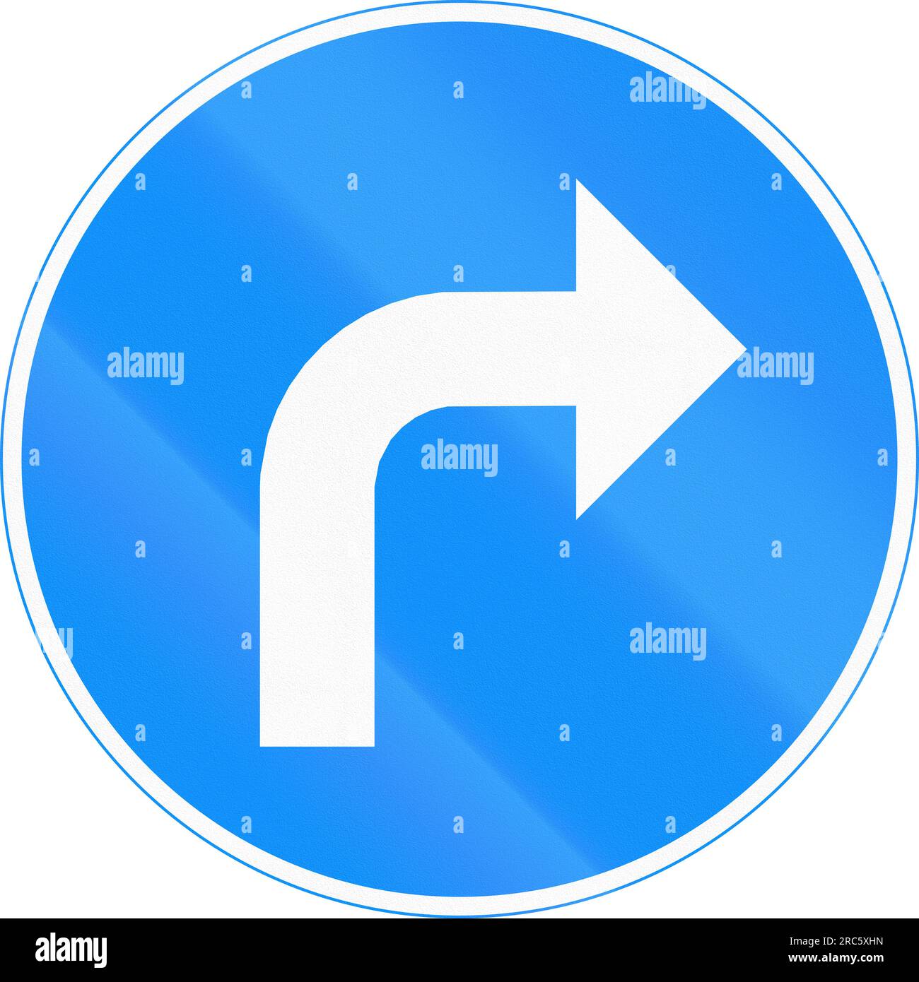 Road sign 413 in Finland - Mandatory direction Stock Photo - Alamy
