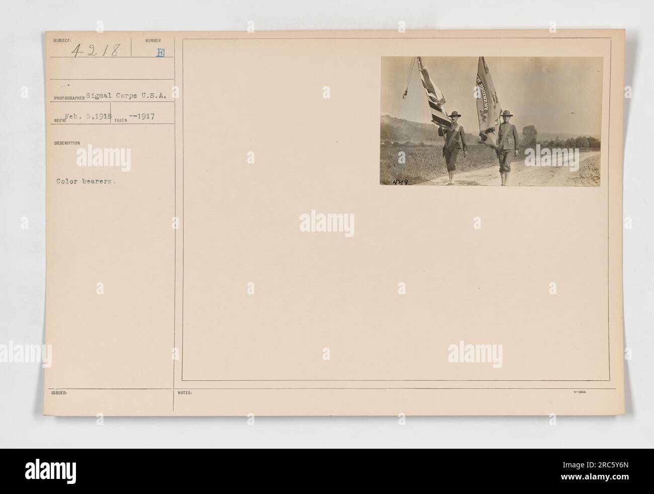 Color bearers from the Signal Corps of the United States Army. This ...