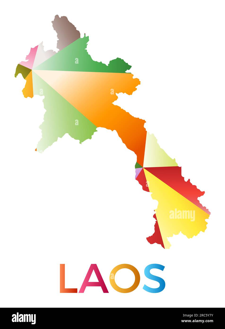 Laos polygonal map hi-res stock photography and images - Alamy
