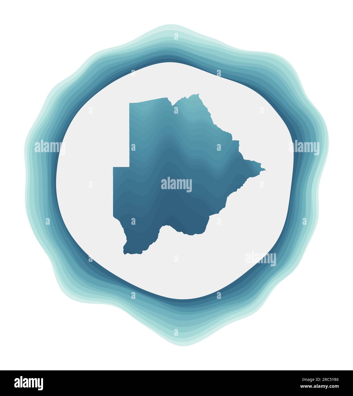 Botswana logo. Badge of the country. Layered circular sign around ...