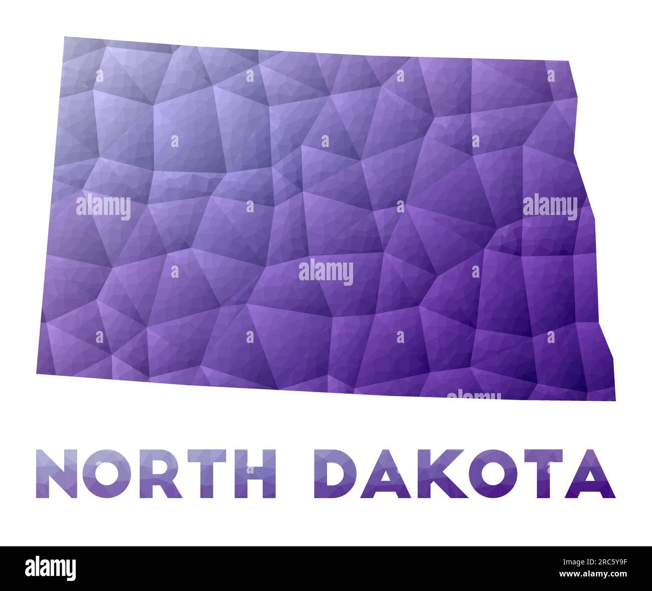 Map of North Dakota. Low poly illustration of the US state. Purple ...