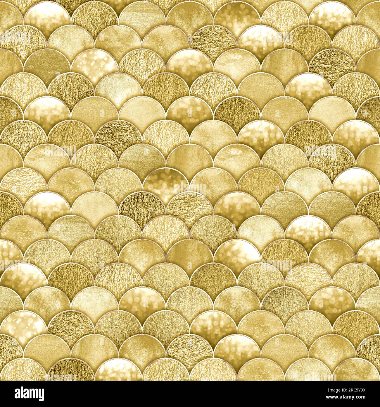 Mermaid fish scale wave japanese luxury golden glittering seamless ...