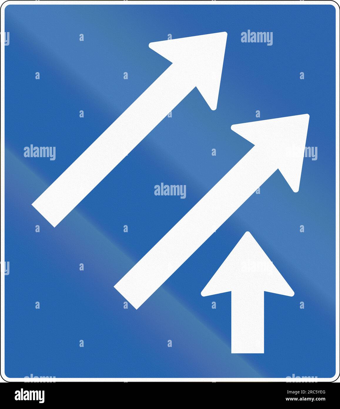 Icelandic road sign: Merge in right lane, diagonal version for non ...