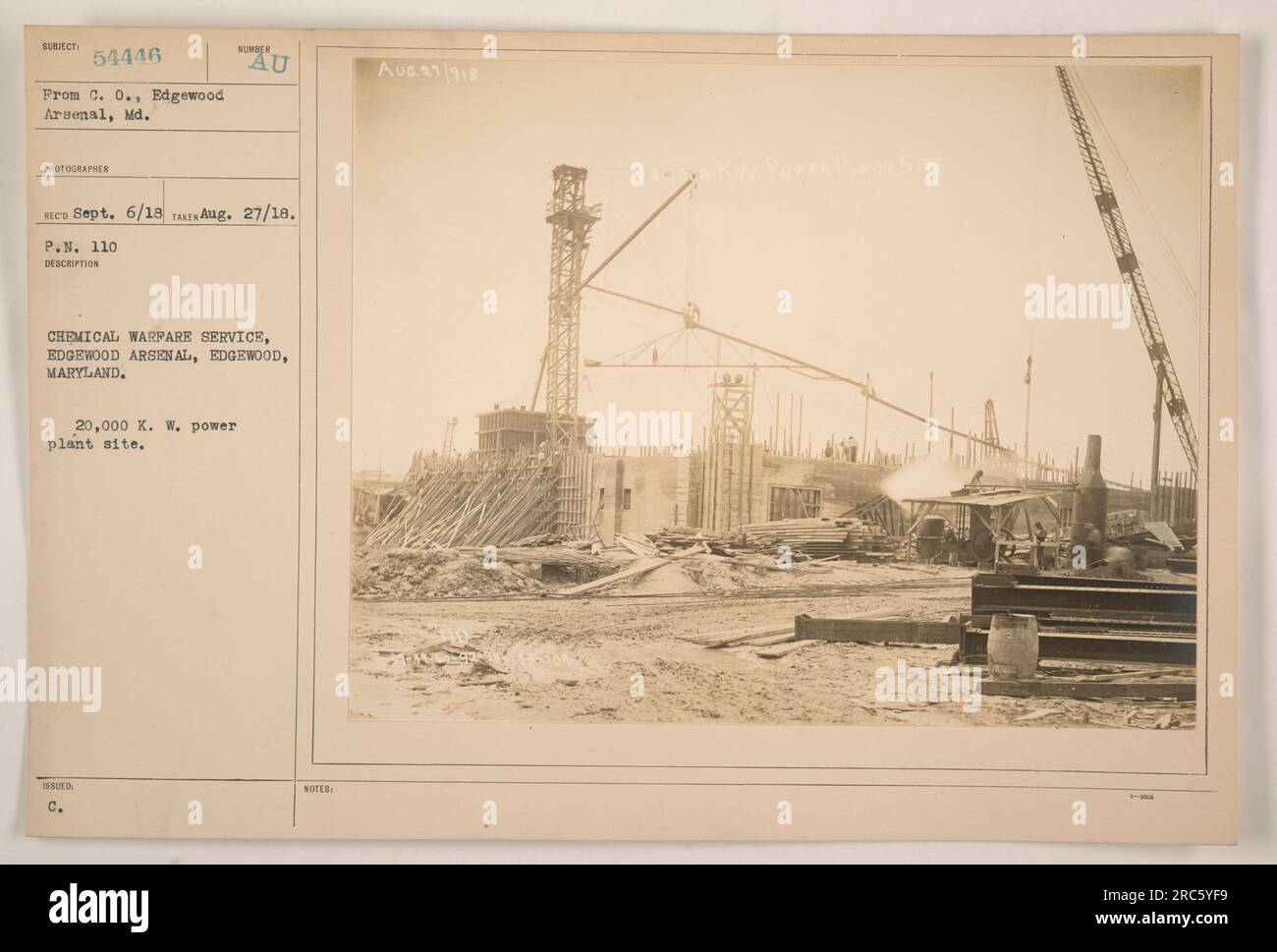 "Photograph depicting the 20,000 K.W. power plant site at the Edgewood ...