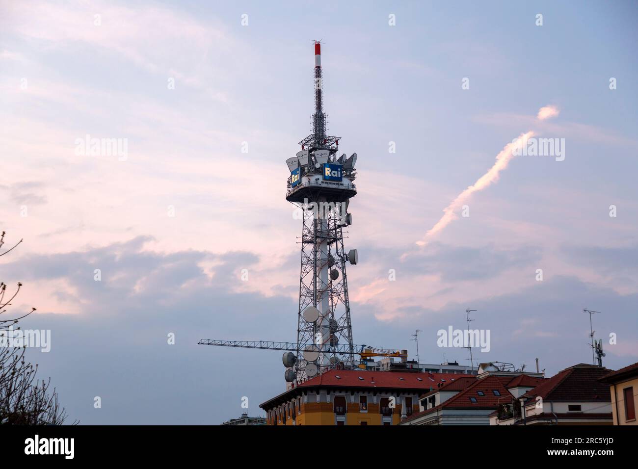 Milan, Italy - 29 March 2022: RAI, Radio Televisione Italiana tower in ...